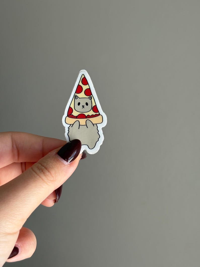 Pizza Cat Sticker, Cat Sticker, Cute, Adorable, Funny Meme, Waterproof ...