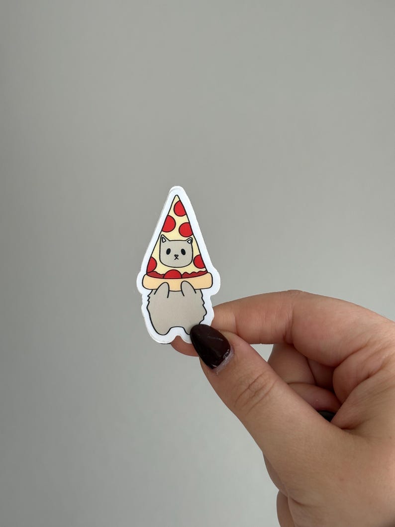 Pizza Cat Sticker, Cat Sticker, Cute, Adorable, Funny Meme, Waterproof ...