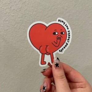 Spread Cheeks Not Hate Sticker, Satire, Valentine’s Day ,cute, Funny ...