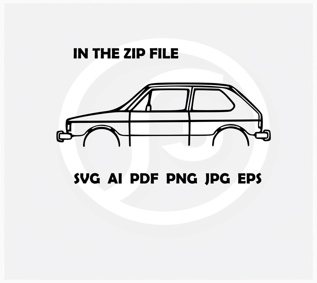 VW Golf MK1 coche Silueta SVG, ai, pdf, png, jpg, eps, coche deportivo ...
