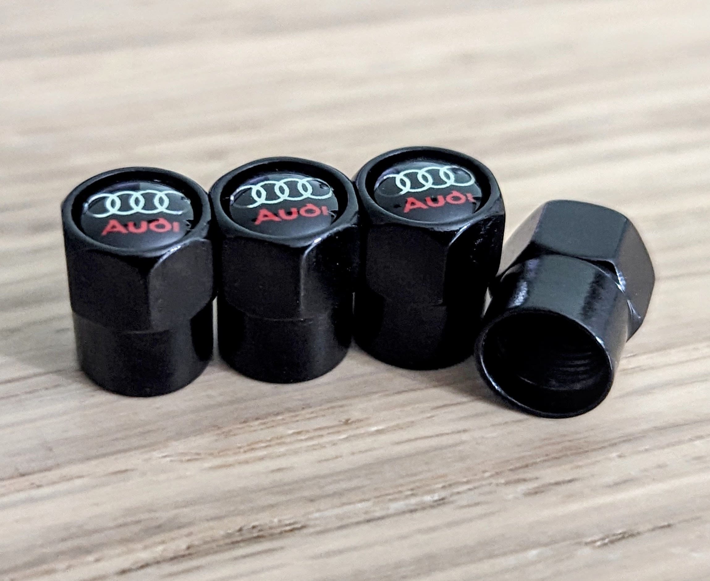 4pc Black Audi Emblem Car Wheels Tire Air Valve Caps Stem Dust Cover Etsy