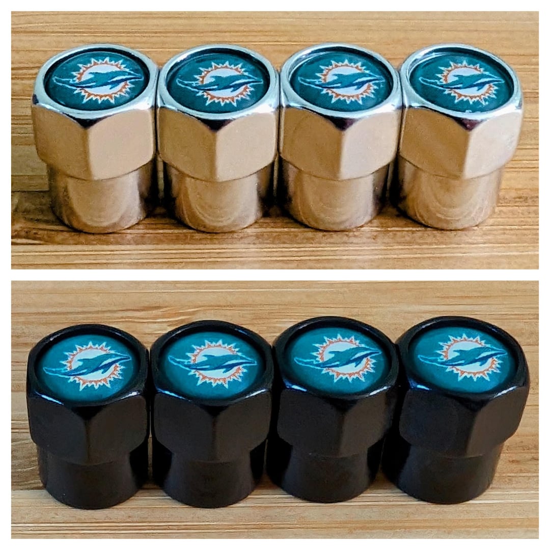 Metal Tire Valve Stem Caps Miami Dolphins - Etsy