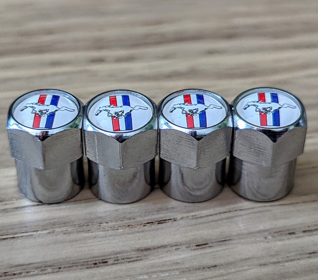 4x Tire Dust Caps Wheel Air Valve Stem Screw Covers Ford Mustang - Etsy