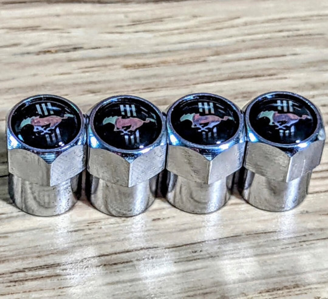 4x Tire Dust Caps Wheel Air Valve Stem Screw Covers Ford Mustang - Etsy