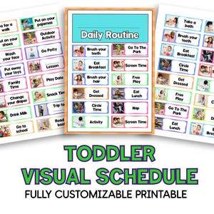 Customizable Toddler Visual Schedule | Printable Routine Chart | Daily ...