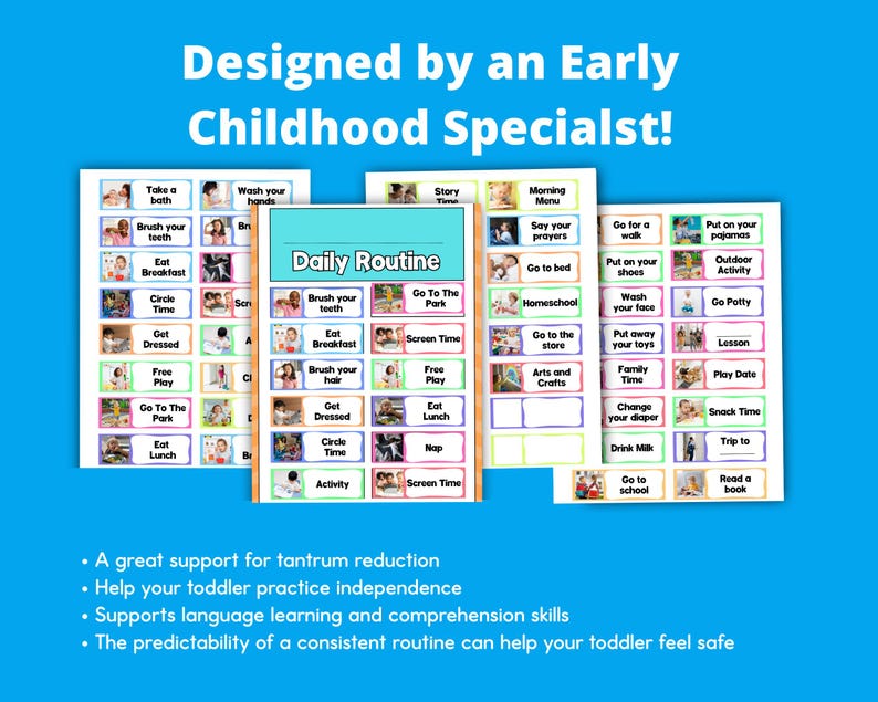 Customizable Toddler Visual Schedule | Printable Routine Chart | Daily ...