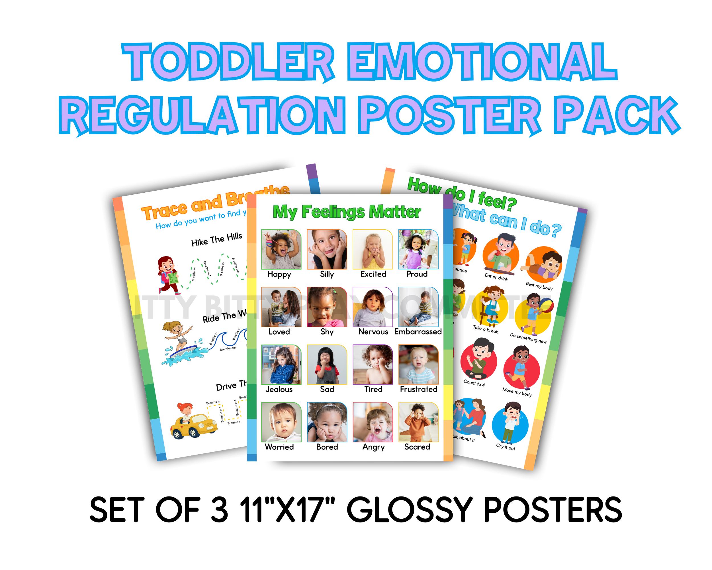 Set of 3 11x17 Emotional Regulation Posters for Toddlers Glossy Prints ...