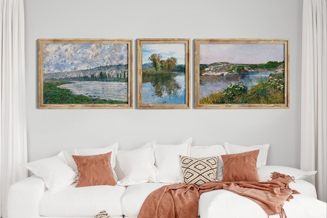 3 Vintage Lake Paintings Art Prints Vintage Lake Home Decor Download ...