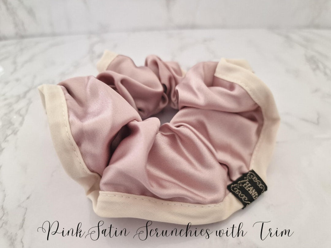 Luxury Satin Scrunchies Large Satin Scrunchies With Trim Handmade satin ...