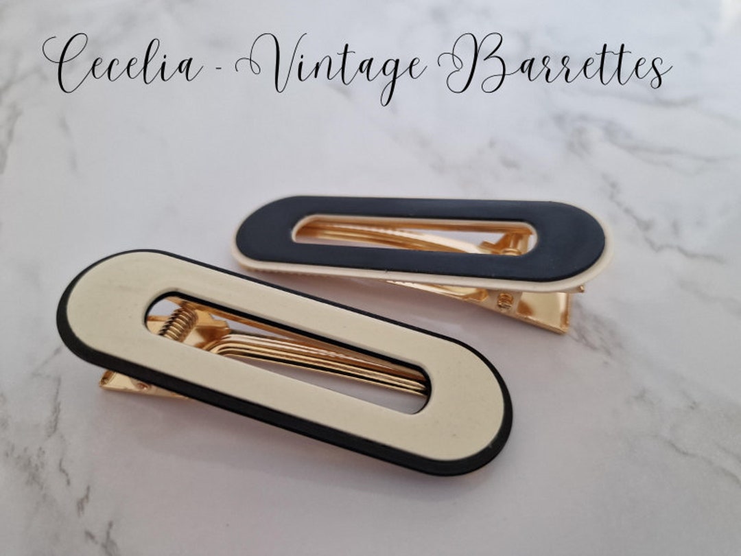 Set of 2 Hair Clips, Retro Style, Hair Clips for Women, Snap Hair Clips ...