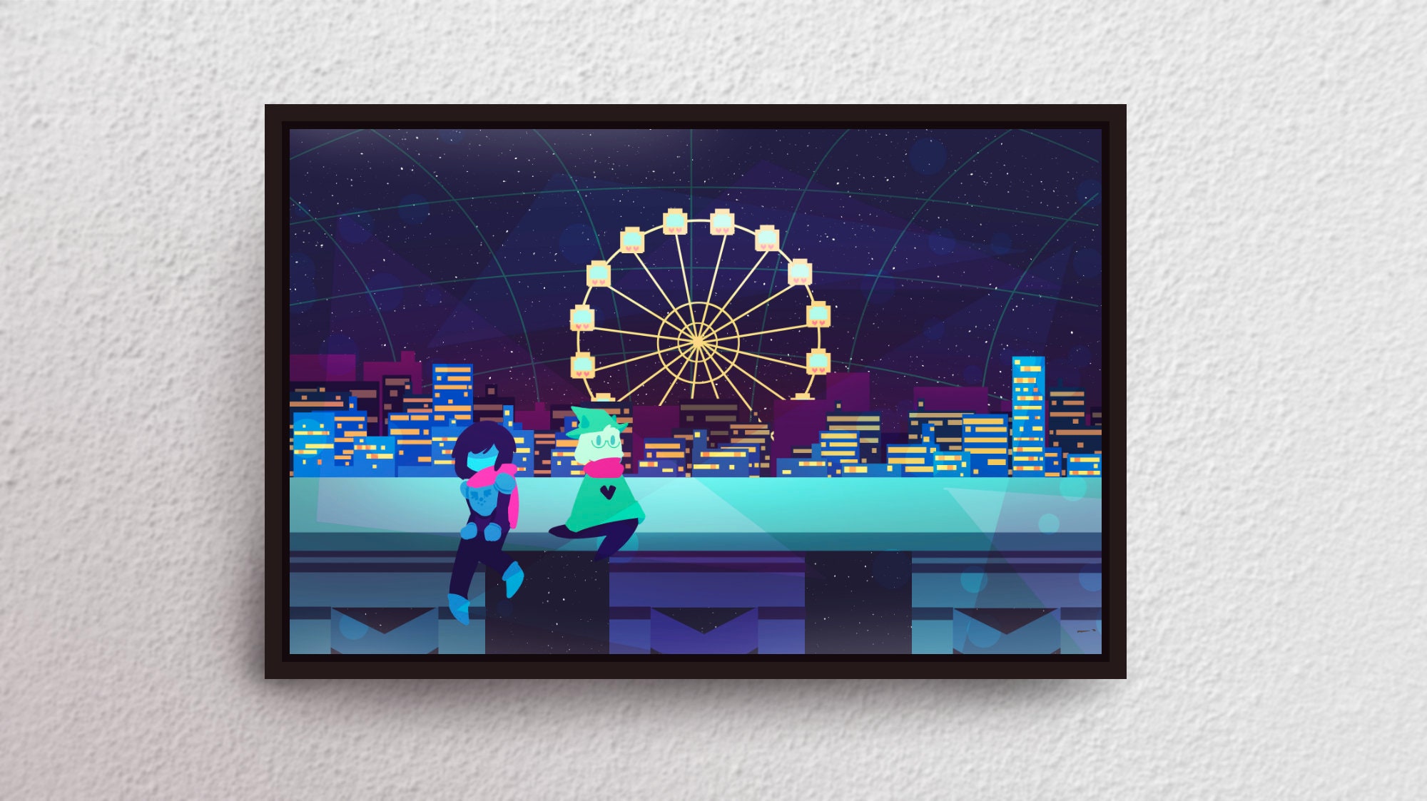 Deltarune Chapter 2 Cyber City Kris and Ralsei Print - Etsy