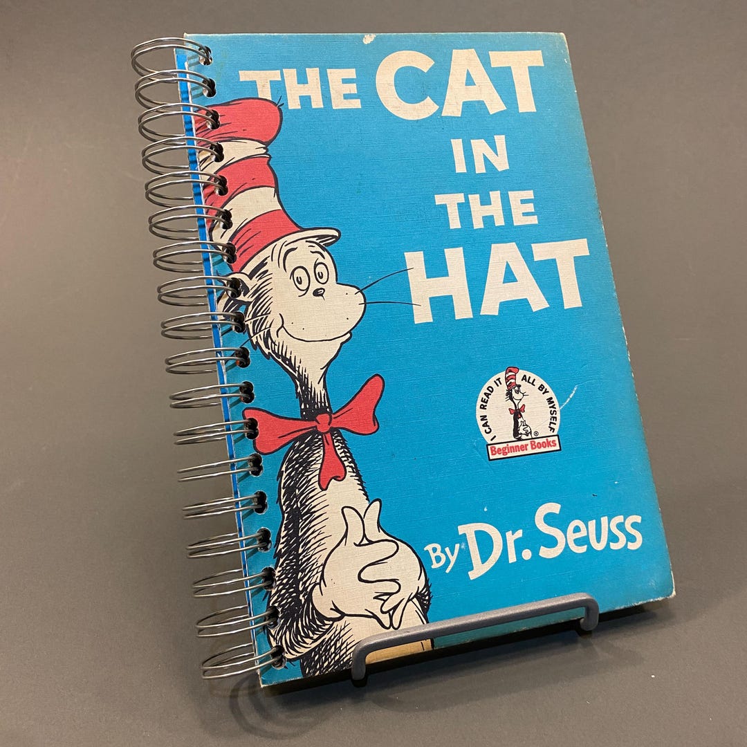 Cat in the Hat Upcycled Book Journal, Dr. Seuss Sketchbook - Etsy