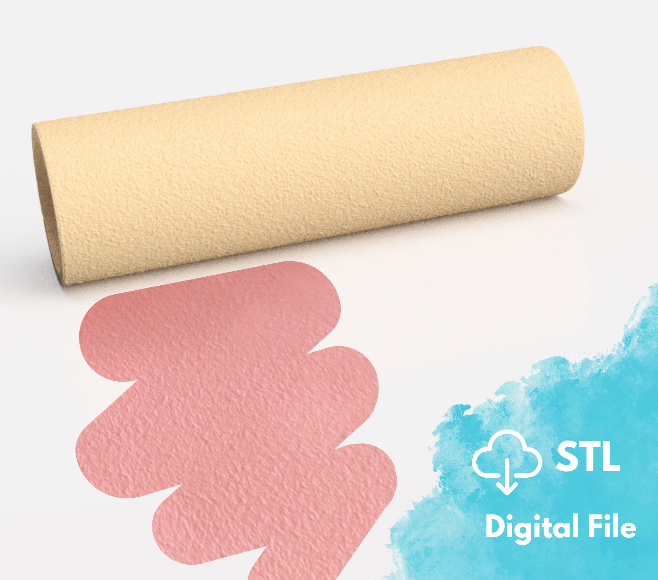 Digital STL File Sandpaper Texture Roller for Clay, Clay Tools, 3D File ...