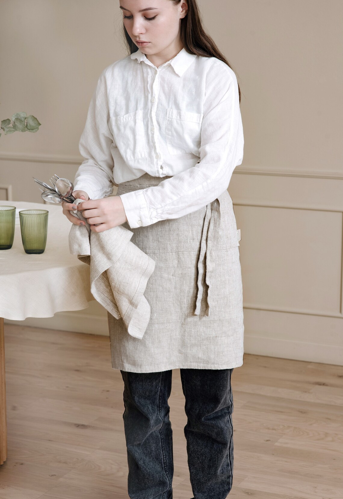 Linen Half Apron for Women in Various Colors Linen Apron Half Apron for ...