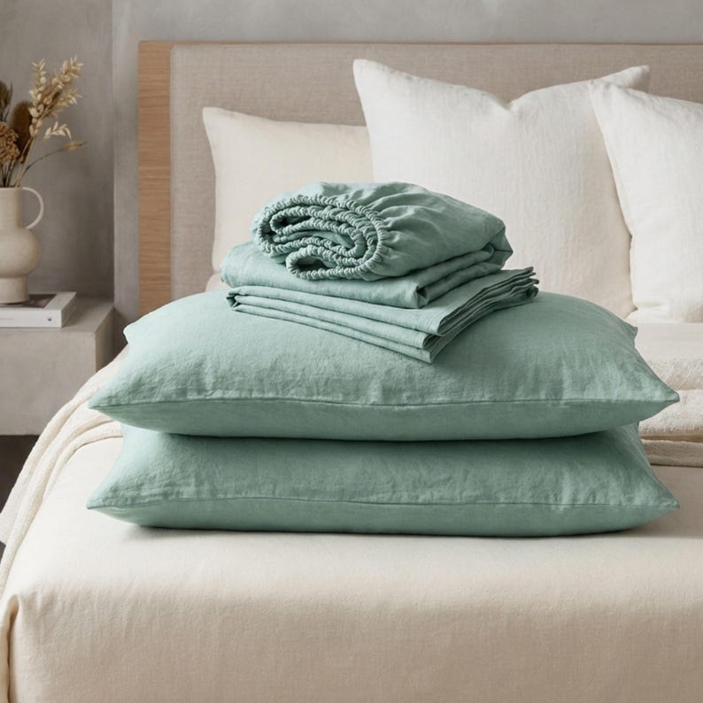 Washed European Linen Sheet Set | Custom Pocket Depth, OEKO-TEX ...