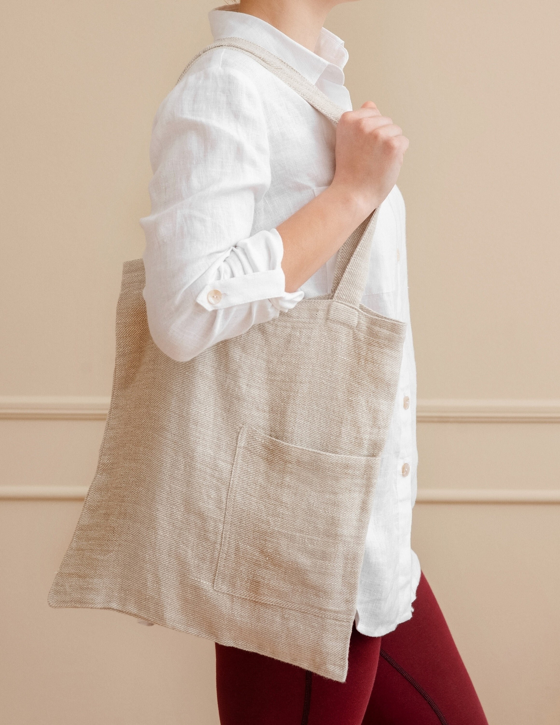 Stylish and Durable Linen Shopping Bag With Pockets - Perfect for ...