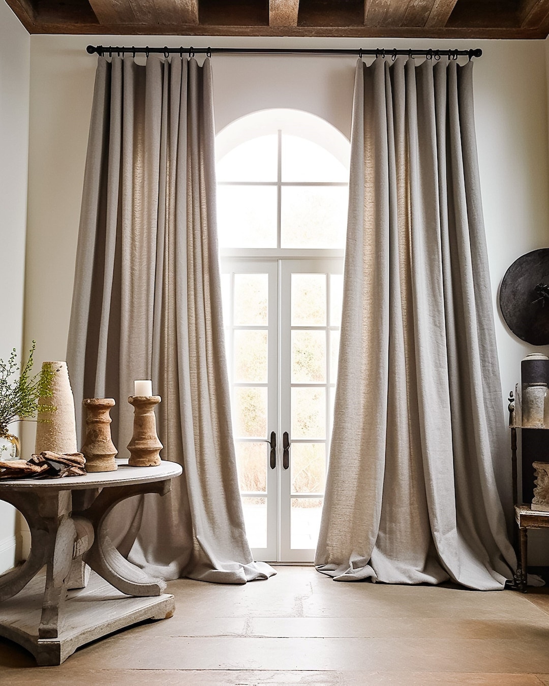 Rod Tape Linen Curtains - Linen Curtains for Living Room - Linen ...