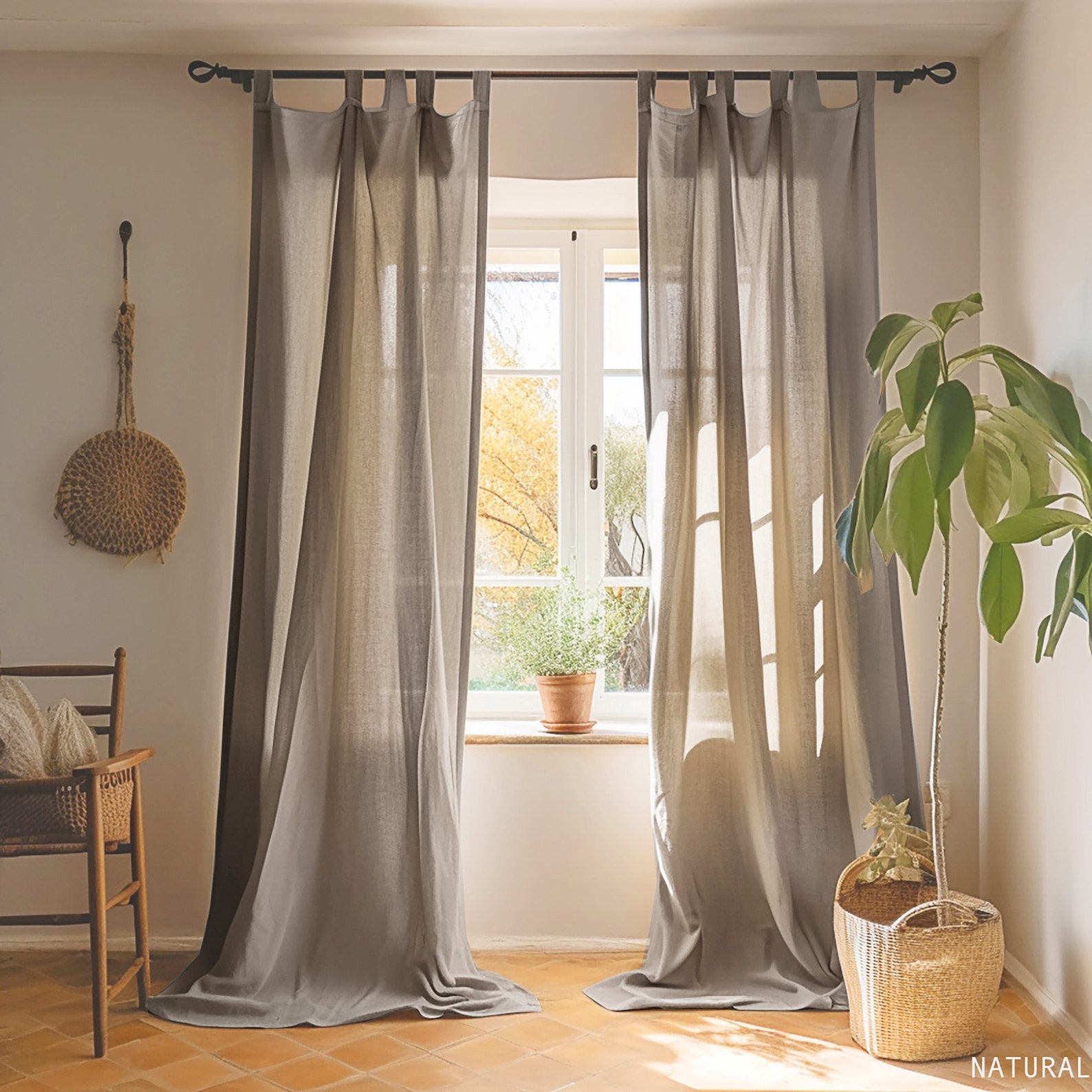 Tab Top Linen Curtains - Linen Curtains Bedroom - Linen Tab Top Curtain ...