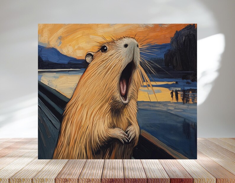 Funny Capybara Scream Tumbler Wrap 20oz Art Parody Sublimation PNG ...