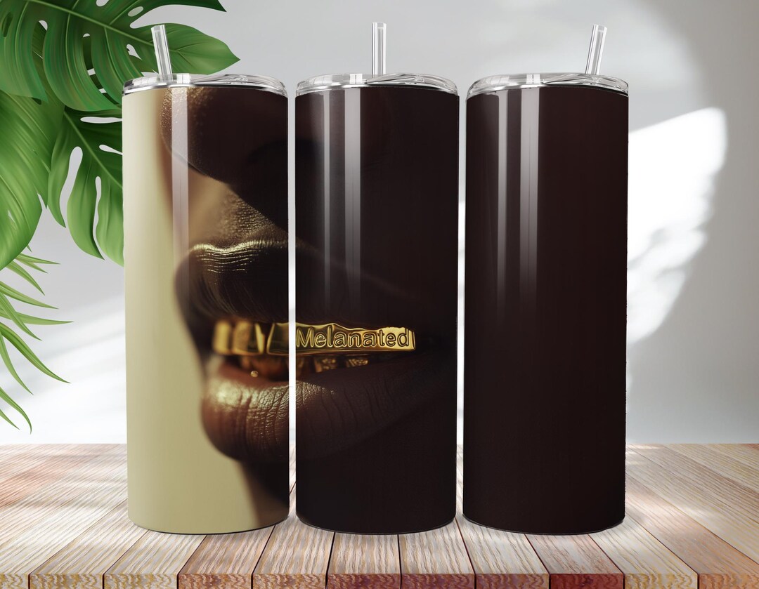 Melanated Tumbler Wrap: Gold Grill PNG (digital Download) - Etsy