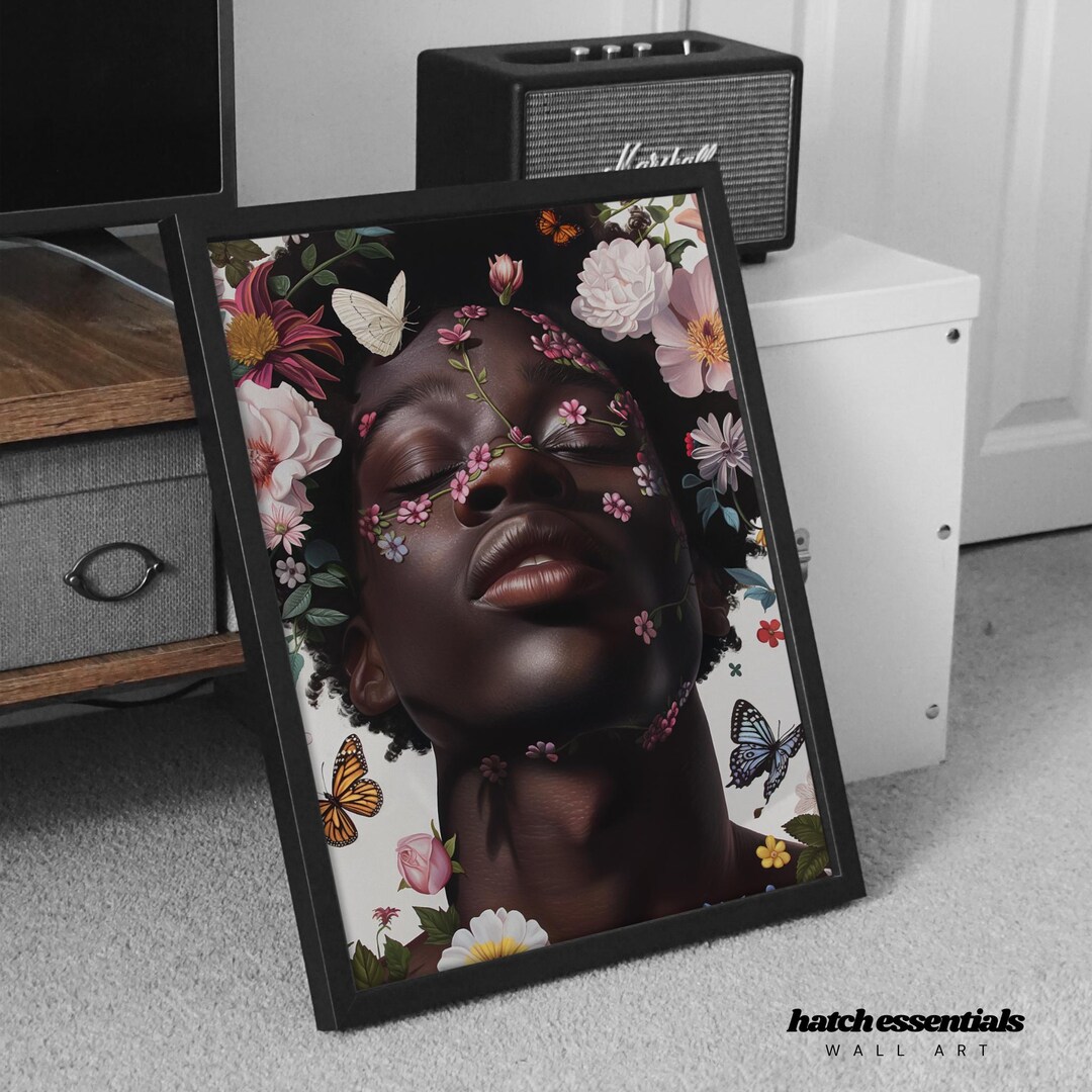 Black Boy Joy Art Print: Melanin Man With Flowers (digital Download) - Etsy