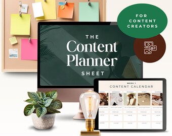 Social Media Monthly Content Planner, Social Media Content Calendar, Google Sheet Spreadsheets ...