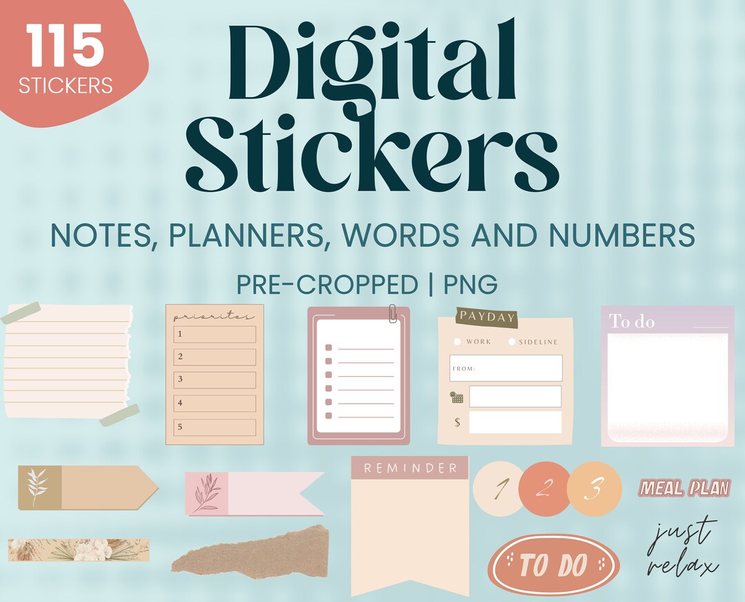 Essential Sticker Collection Set, Journal Stickers Goodnotes Stickers ...