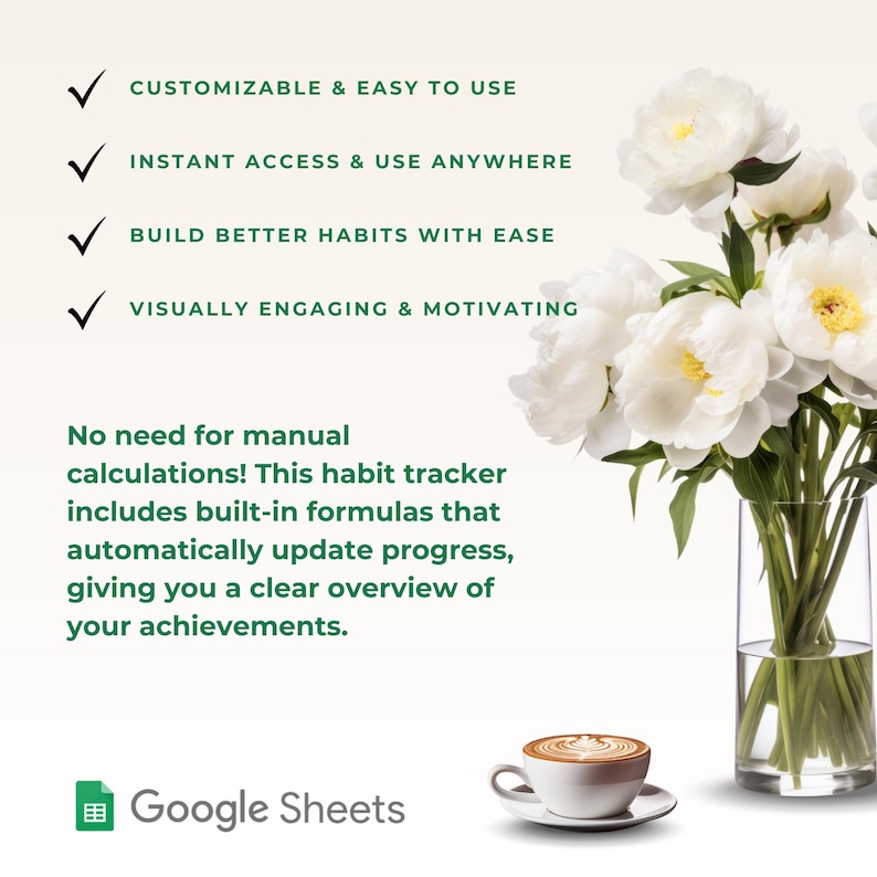 Habit Tracker Spreadsheet: Weekly, Monthly Routine Planner (google ...