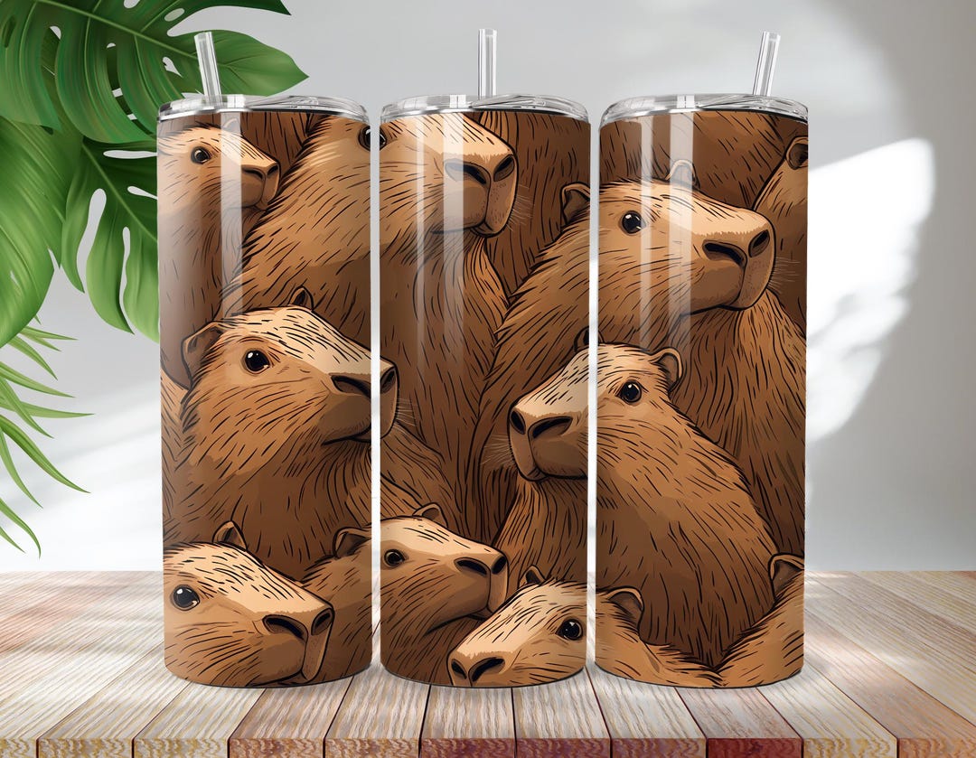 Capybara Tumbler Wrap 20oz | Cute Animal Sublimation Design | Trendy ...