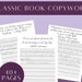 Copywork Classic Book Quotes Homeschool Cursive Middle School ...