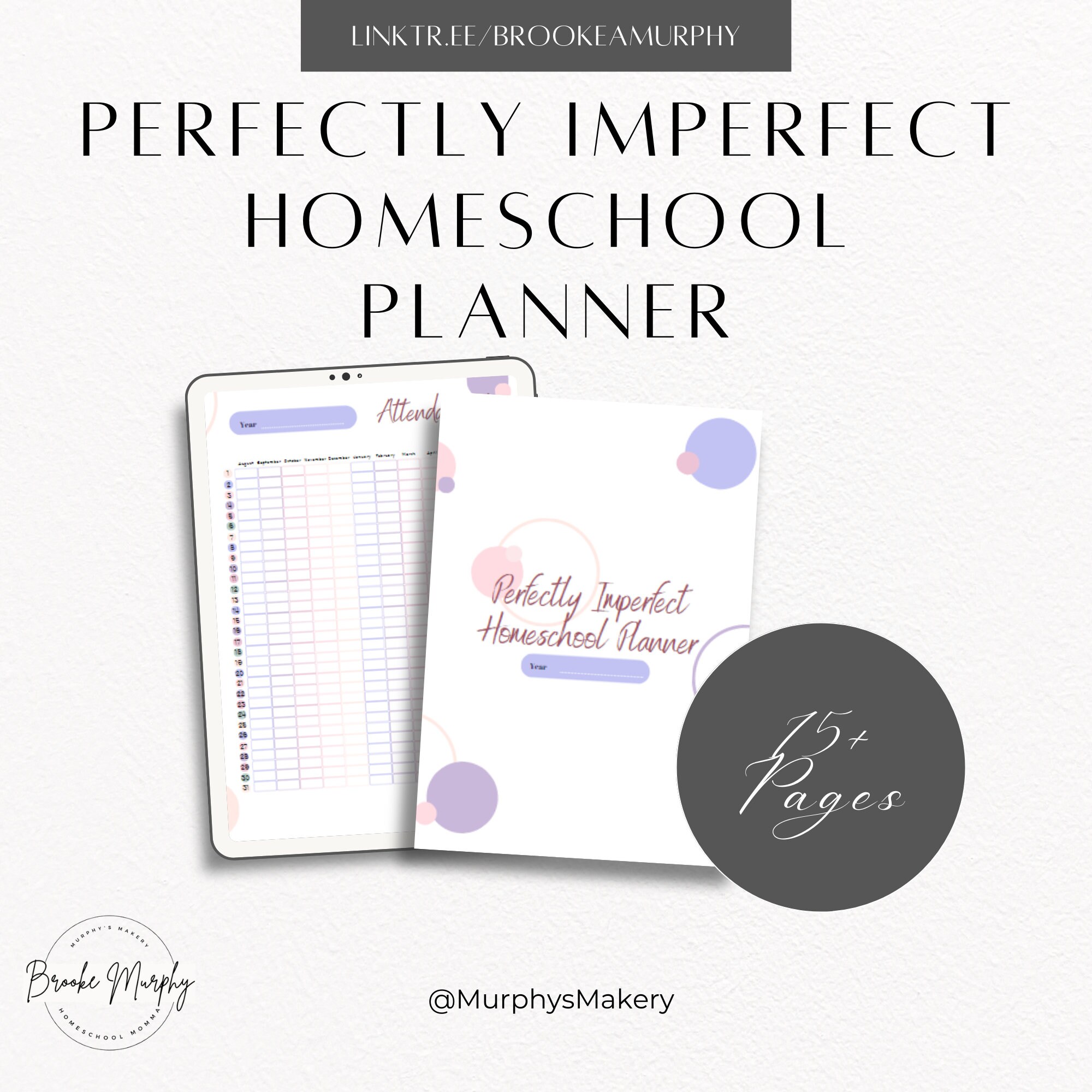 Homeschool Planner Organizer Attendance Grade Reading Outside Hours ...