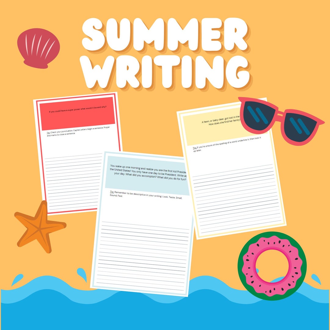 Summer Writing Digital Download - Primary Colors - Homeschool - Writing ...