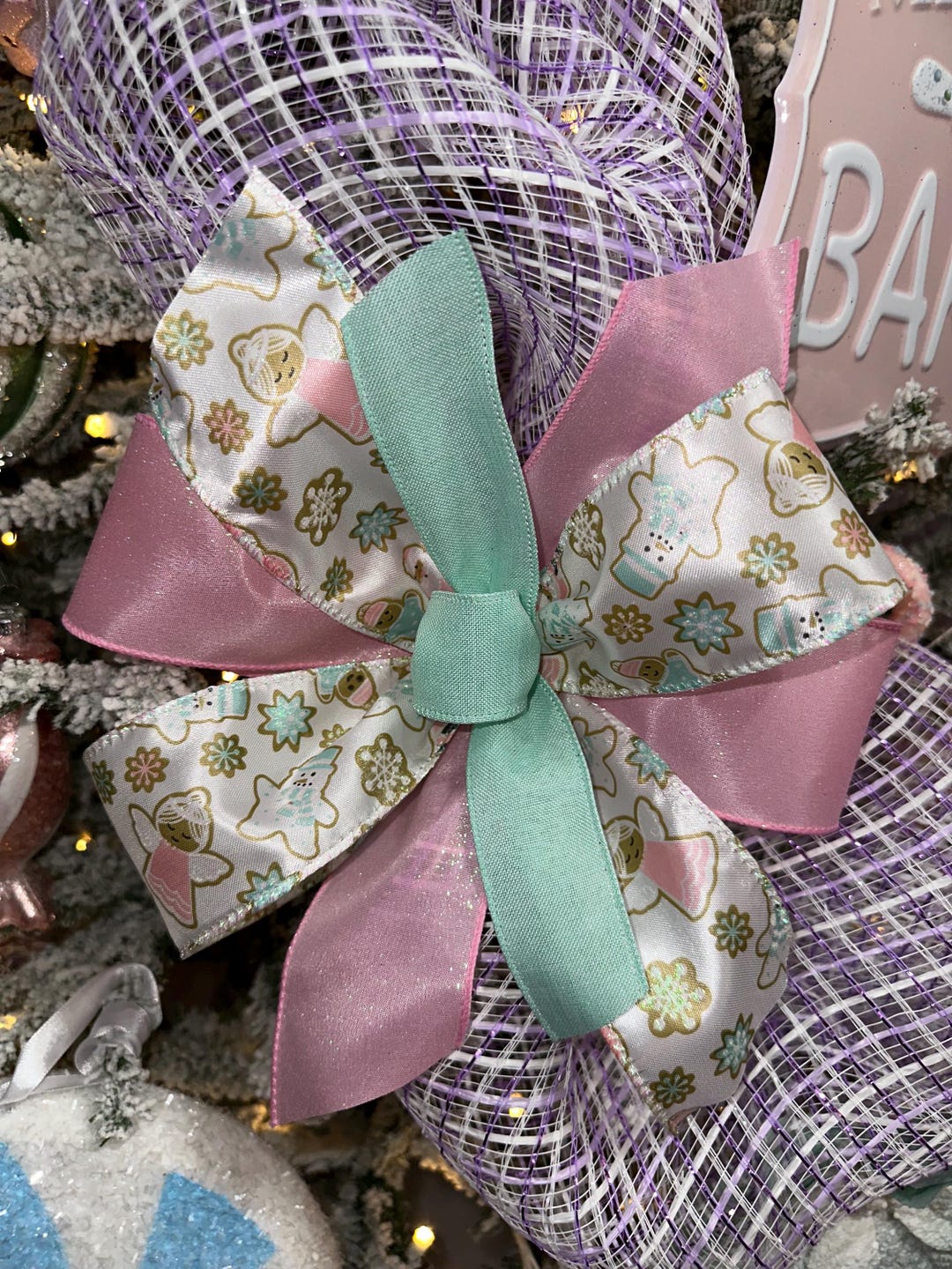 Pink Christmas Bow, Candyland Christmas Bow, Pink Candy Christmas ...