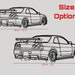 Skyline R34 Rear Angle Metal Car Silhouette Wall Art, Metal Wall Art ...