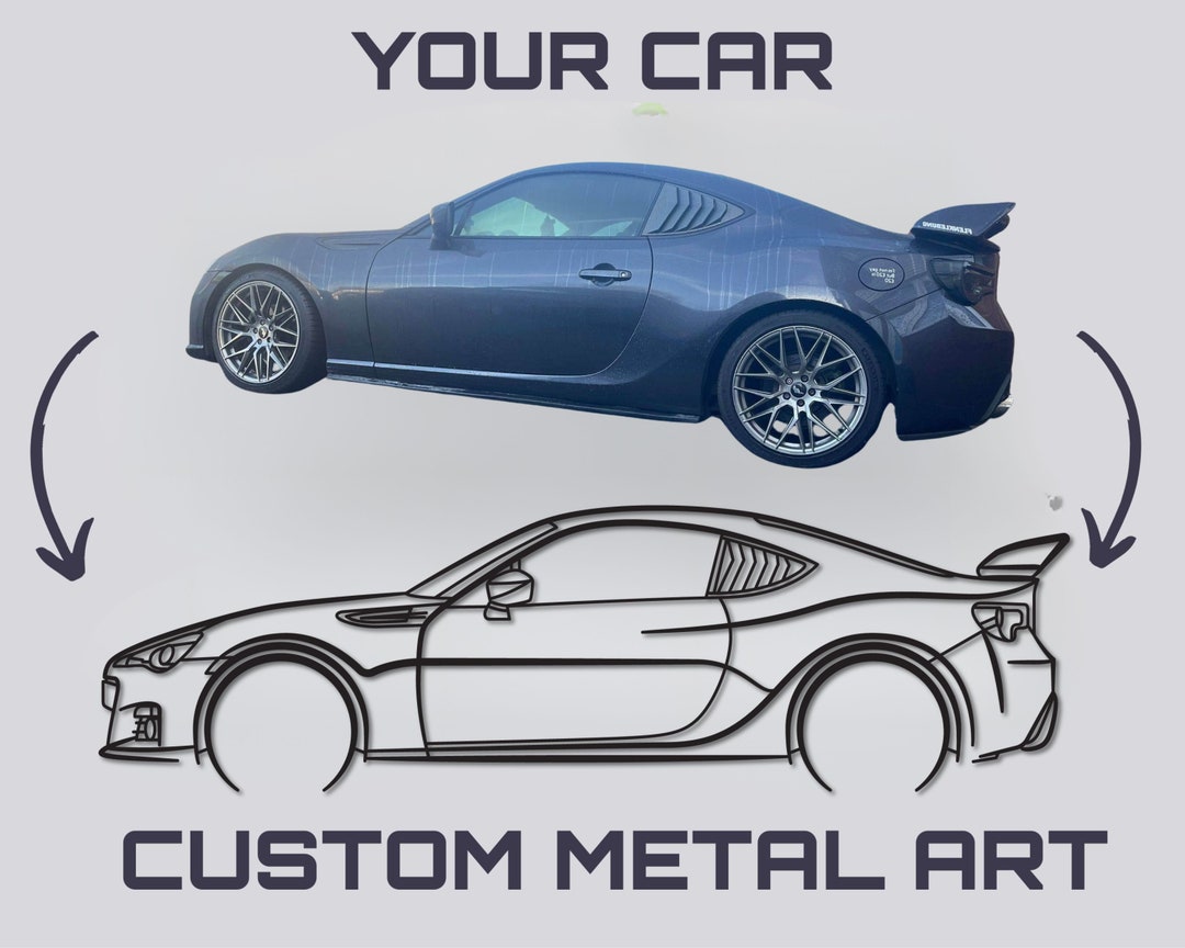 Custom Car Silhouette, Metal Car Wall Art, Car Guy Gift, Car Wall Art ...