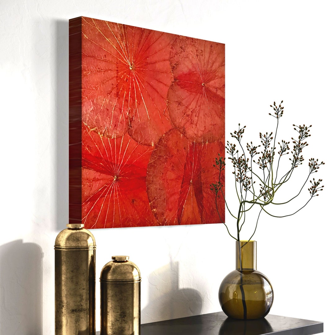 Sathorn Red - Wall Art - Real Lotus Flowers - Unique Artwork - Lotus ...
