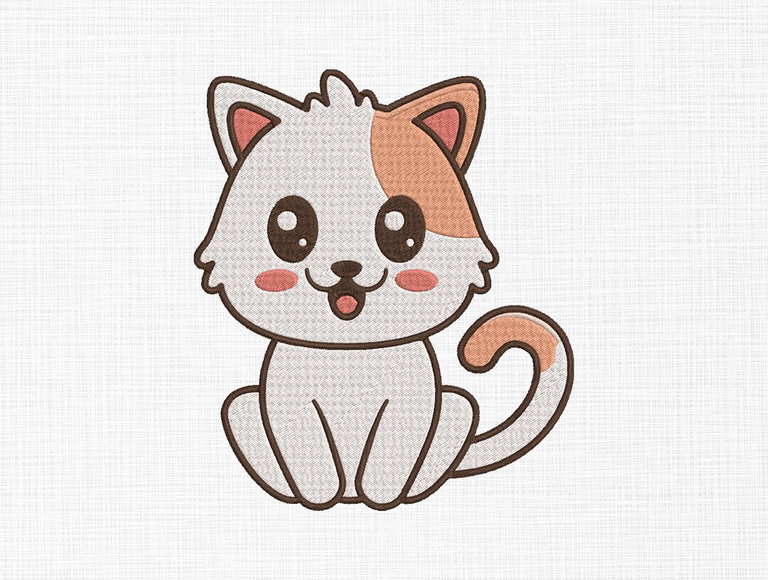 Cute Baby Cat Embroidery Design Little Cat Embroidery Design Animals ...