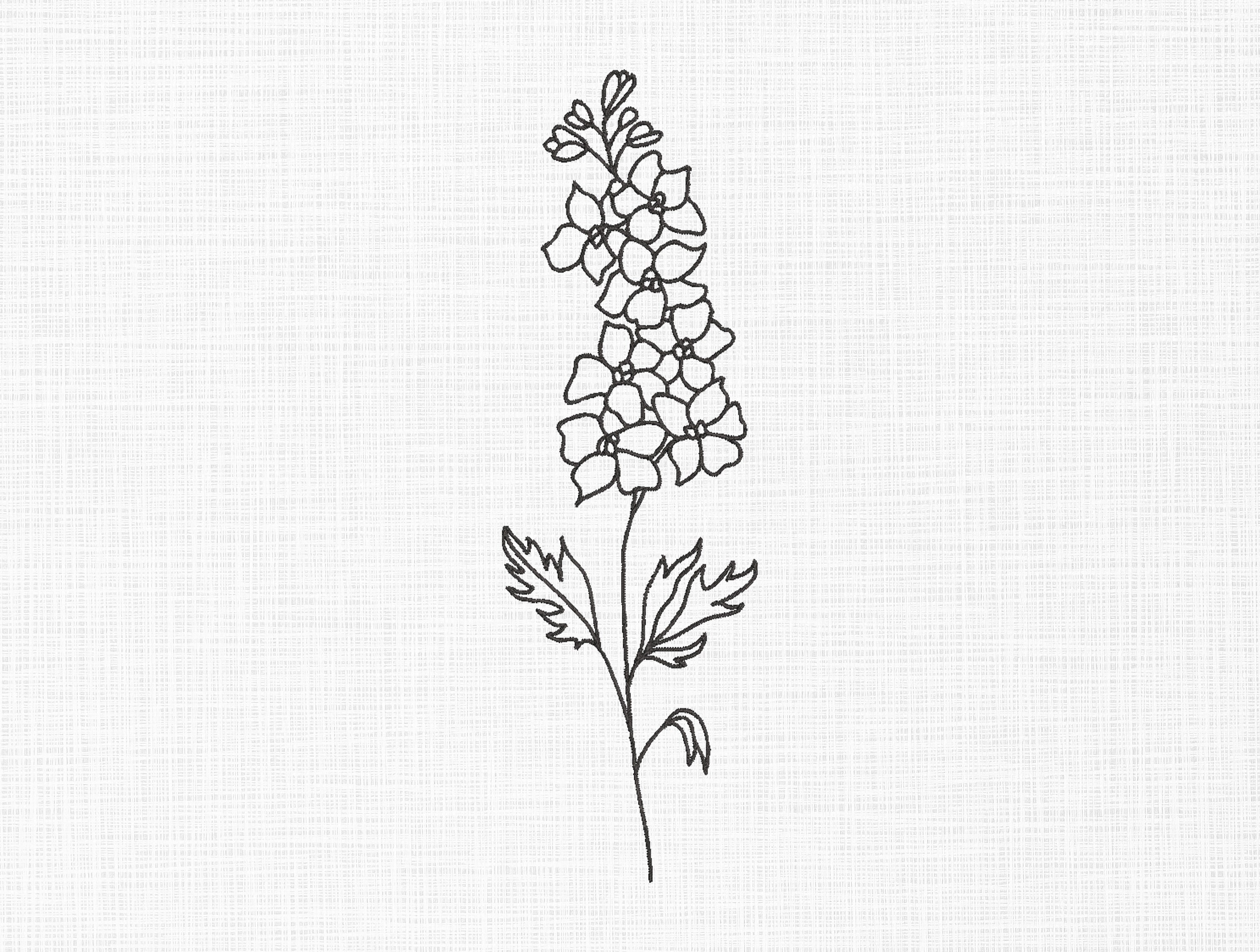 Larkspur Embroidery Design Delphinium Embroidery Design July Birth ...