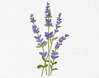 Lavender Embroidery Design, 5 Sizes - Etsy