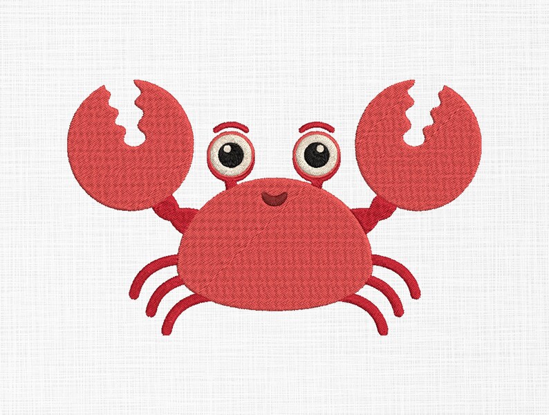 Baby Crab Embroidery Design Cute Crab Embroidery Design - Etsy
