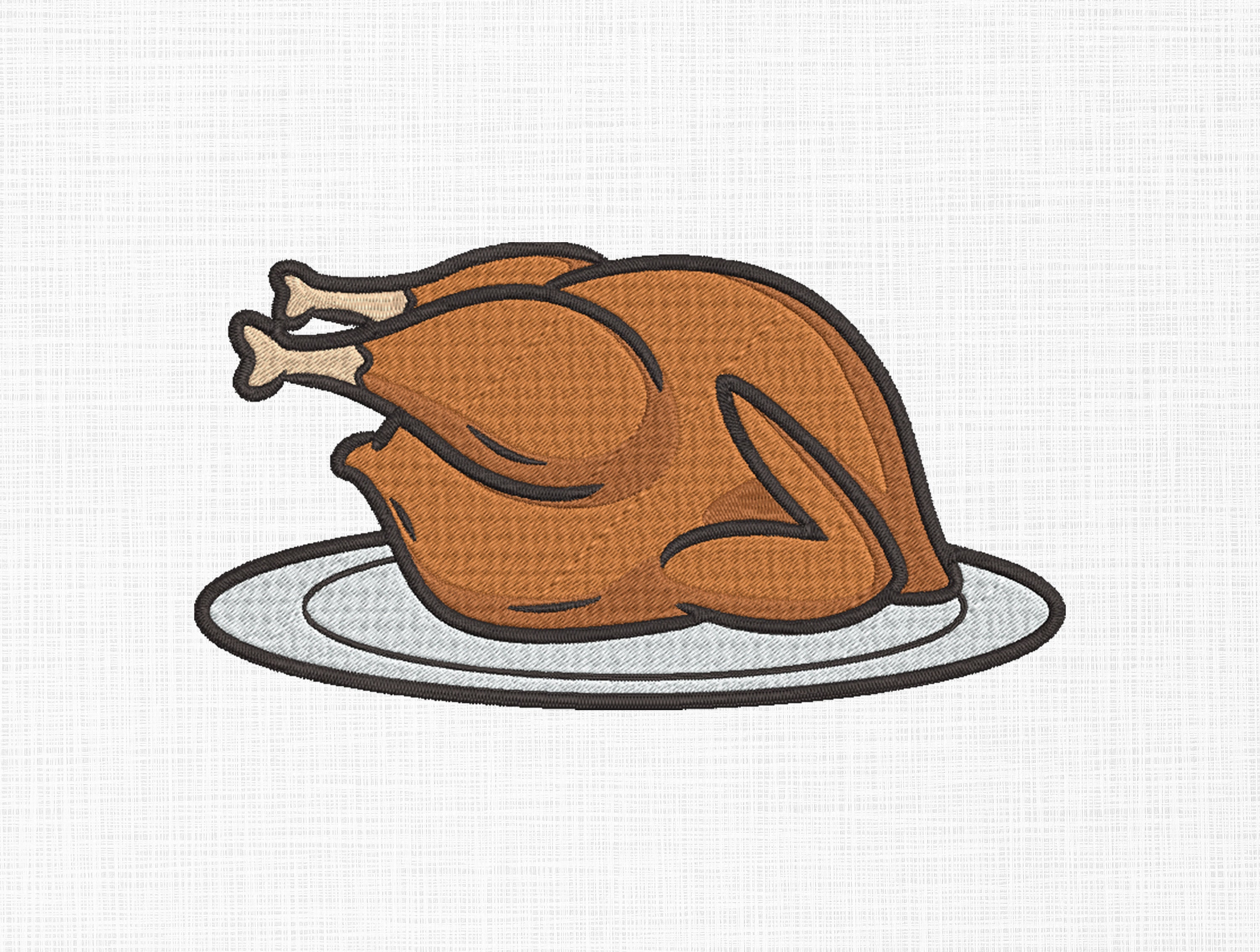 Roast Chicken Embroidery Design Fried Chicken Embroidery Design Chicken ...