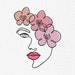Floral Women Line Art Embroidery Design One Line Art Embroidery Design ...