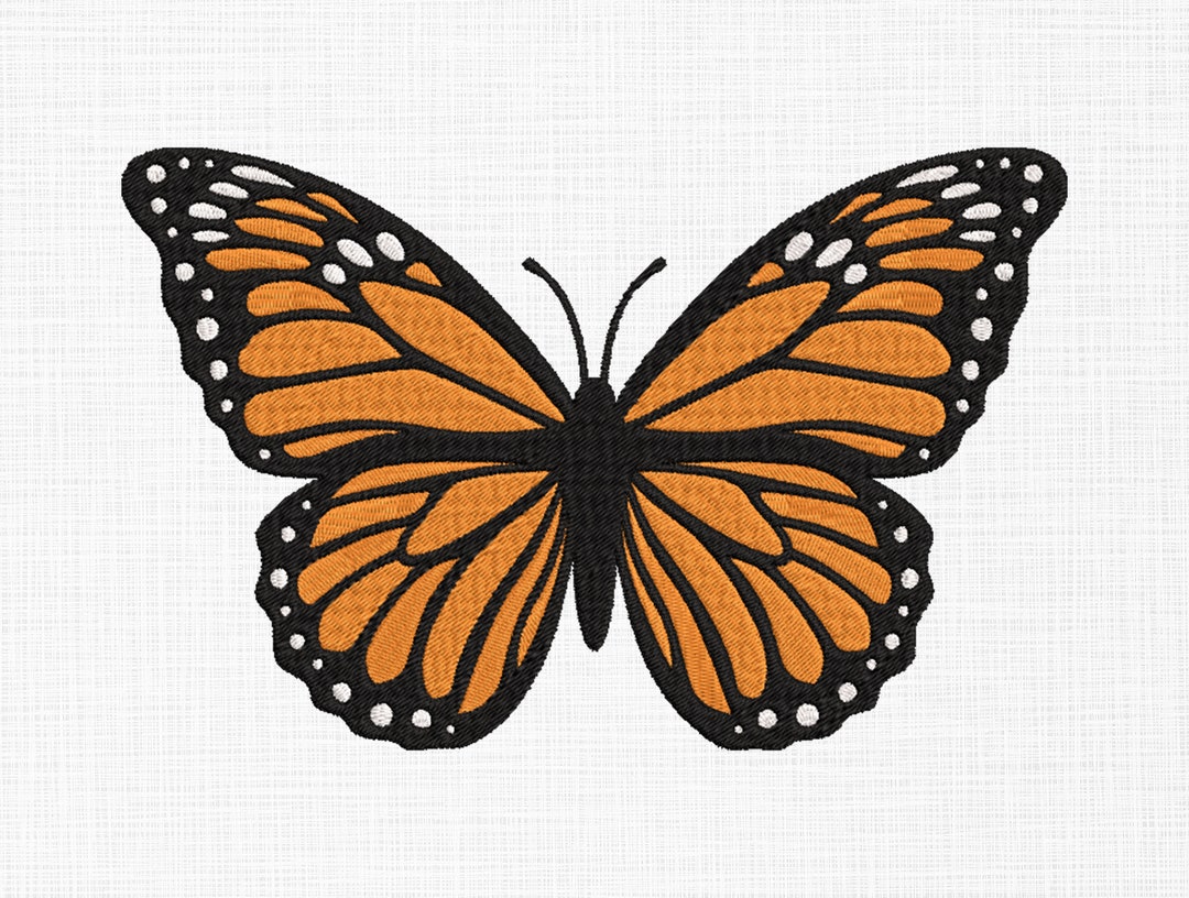 Monarch Butterfly Embroidery Design Butterfly Embroidery Design Animals ...