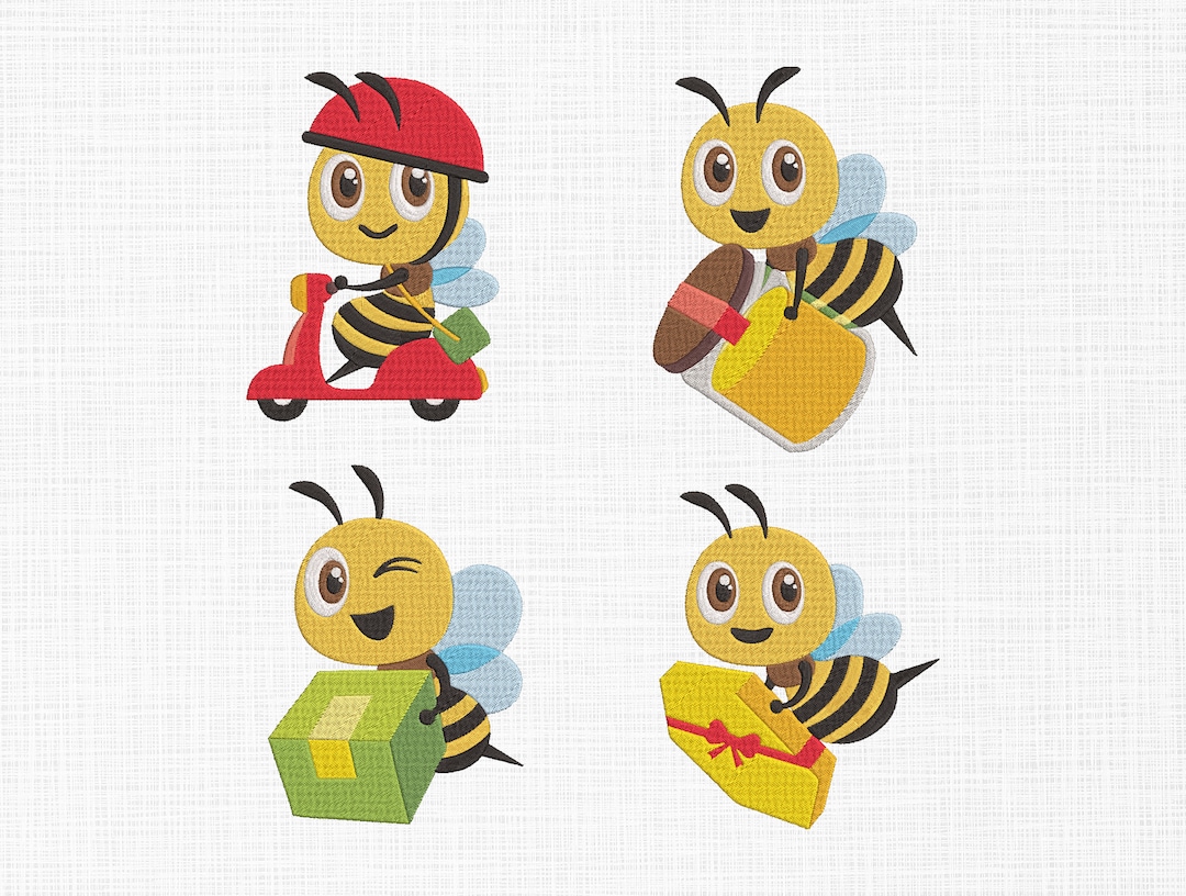 Cute Baby Bee Bundle Embroidery Design Honey Bee Embroidery Design ...