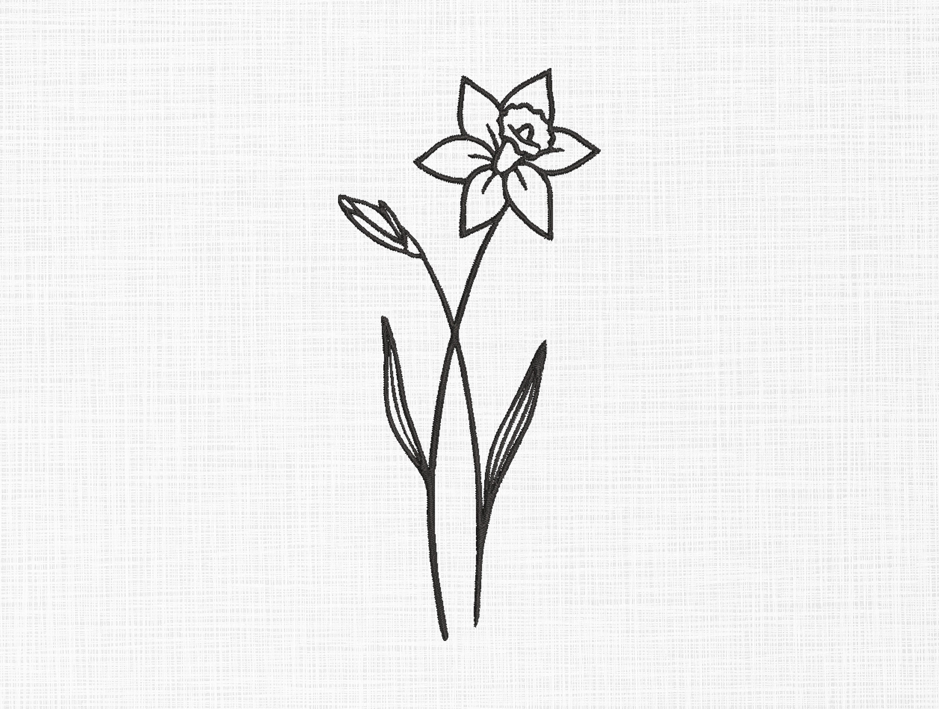 Daffodil Flower Embroidery Design Line Art Embroidery Design - Etsy