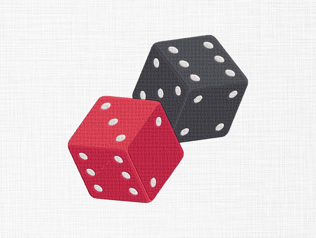 Dice Embroidery Design Red and Black Dice Embroidery Design Game Lover ...