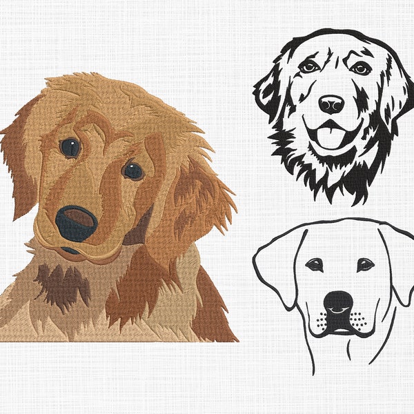 Machine Embroidery Designs Golden Retriever - Etsy
