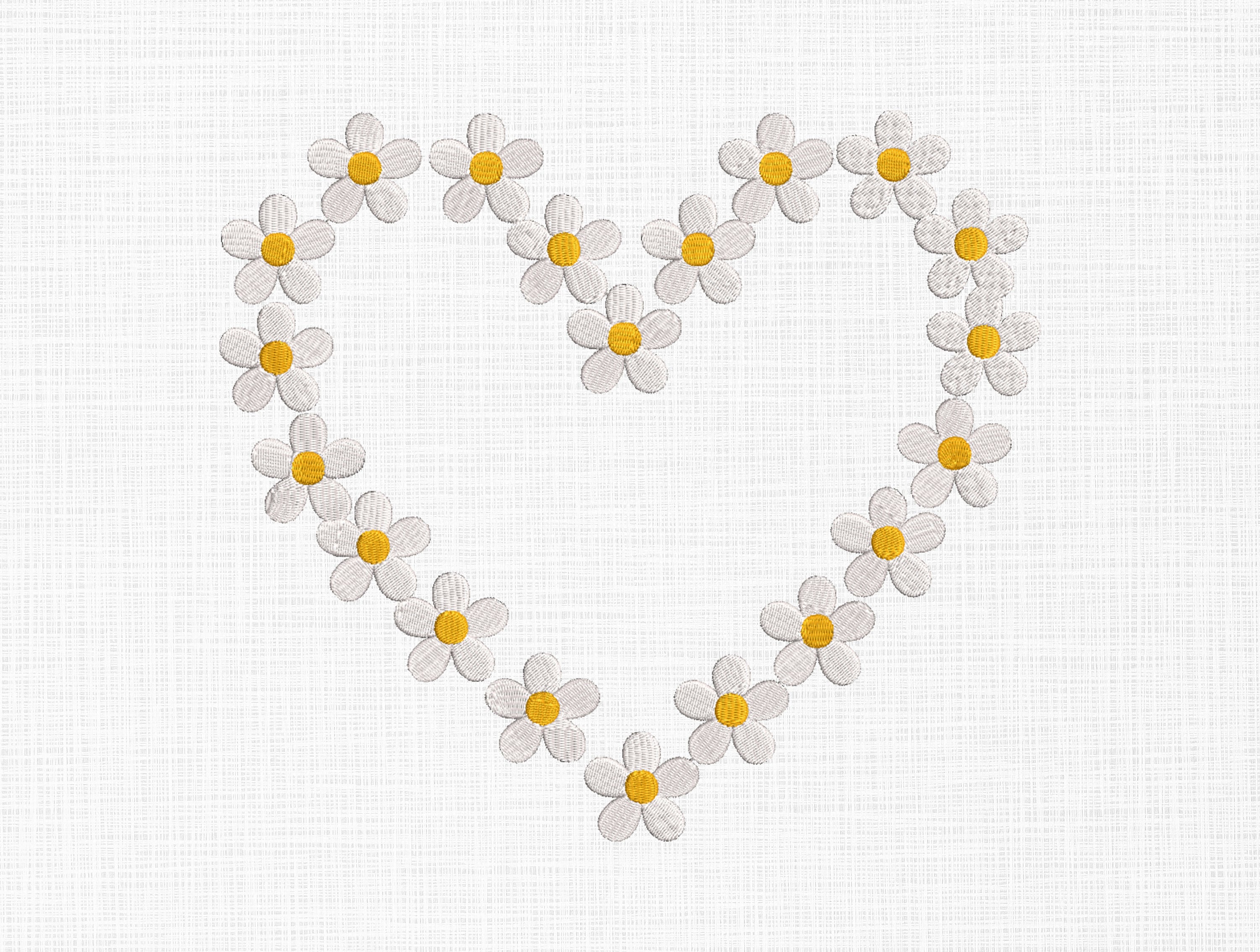 Daisy Flower Heart Embroidery Design Daisy Embroidery Design - Etsy