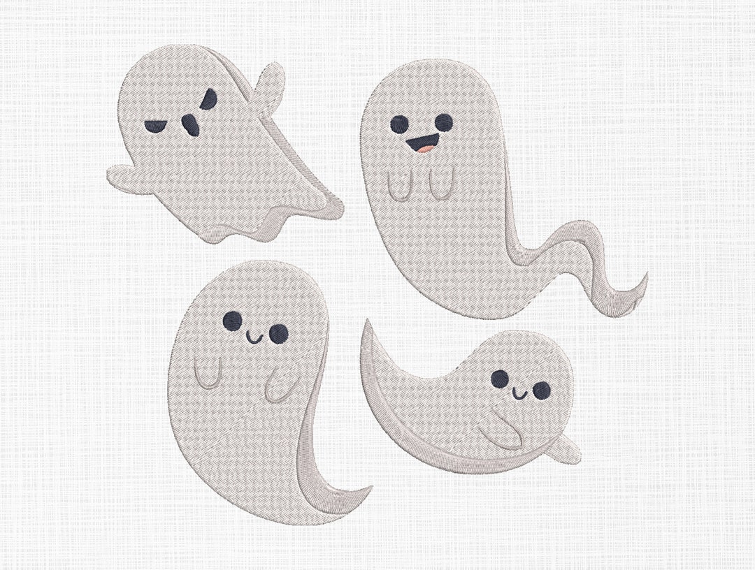 Cute Ghost Bundle Embroidery Design Ghost Embroidery Files Halloween ...