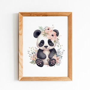 Watercolor Floral Baby Panda Clipart Bundle Baby Panda Clipart 6 ...